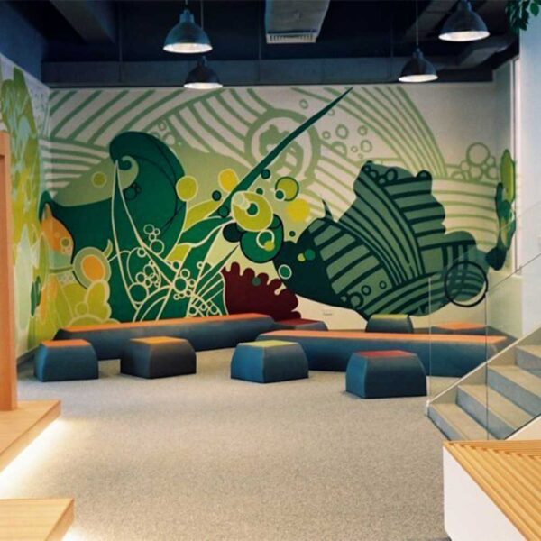 Visual arts team building in to create a team mural | MSP Teambuilding